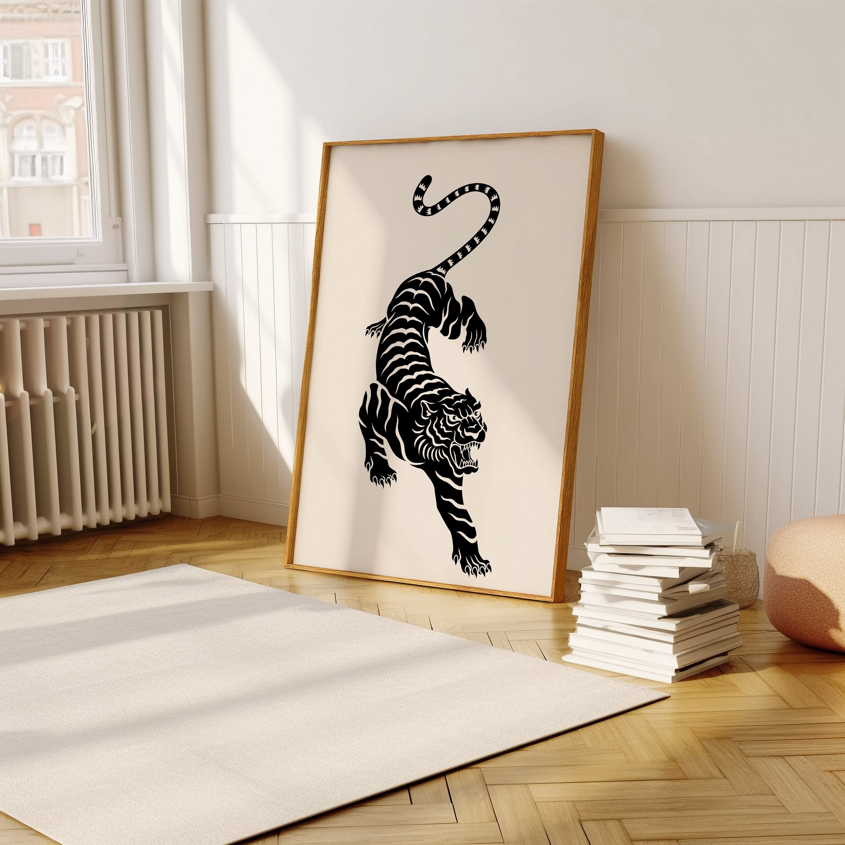 Tiger Art Print Modern Japanese Tiger Poster Art, Japanese Style Wall ...