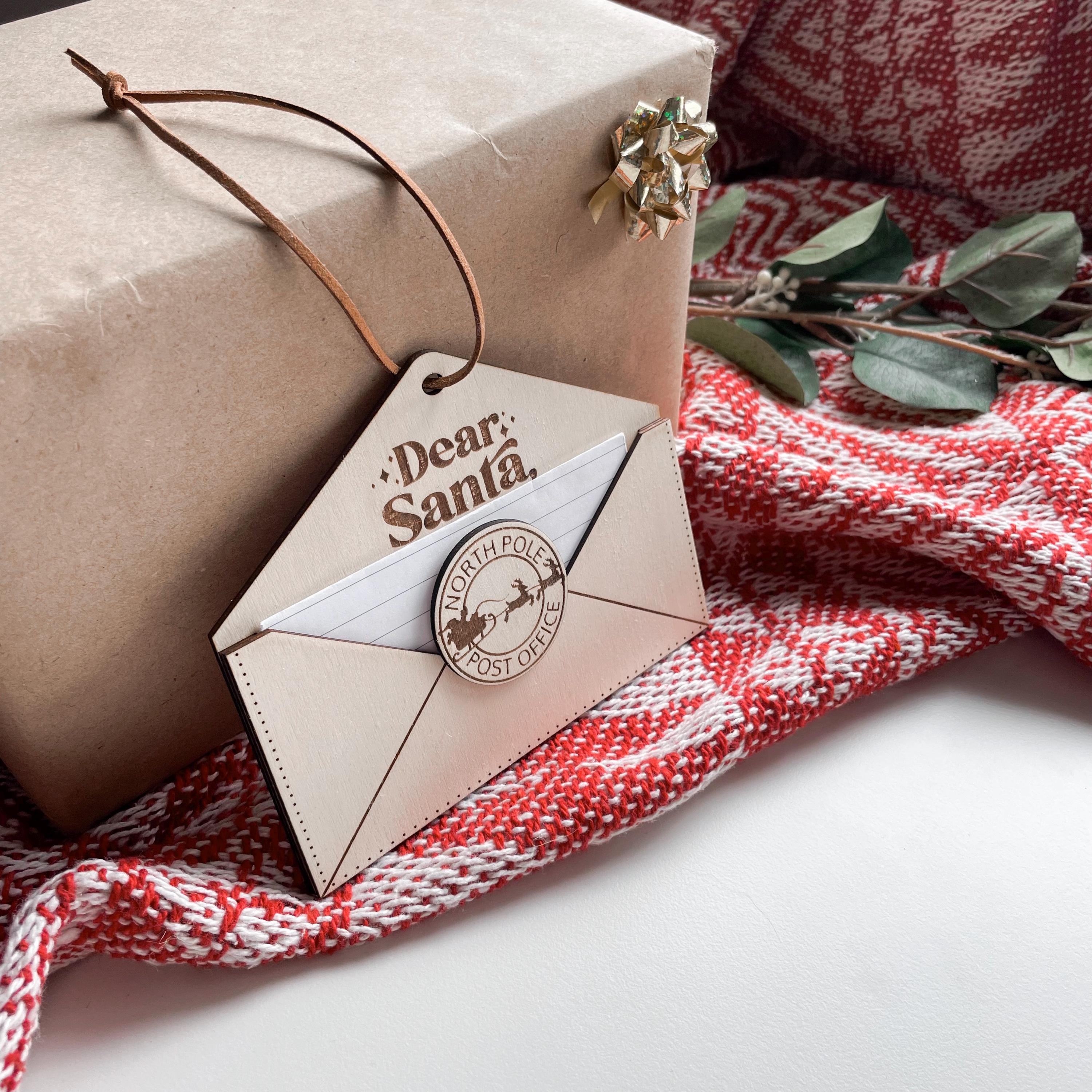 Letter to Santa Ornament, Dear Santa Wooden Envelope for Kids ...
