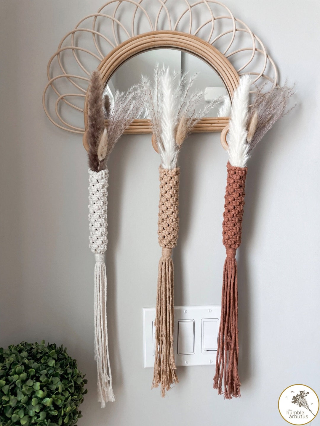 Boho Wall Hanging Vase for Dried Flowers, Macrame Flower Vase, Bud Vase ...