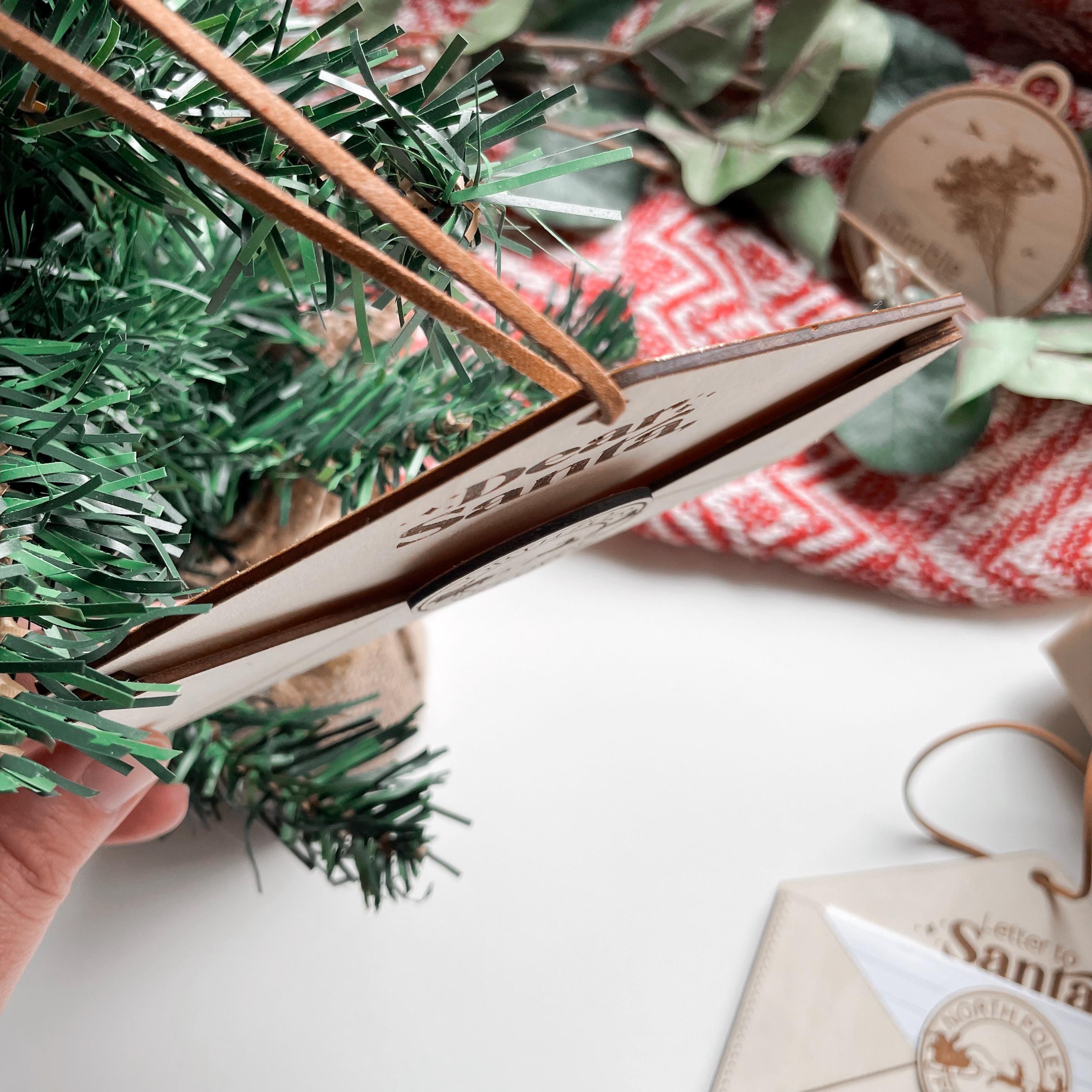 Letter to Santa Ornament, Dear Santa Wooden Envelope for Kids ...