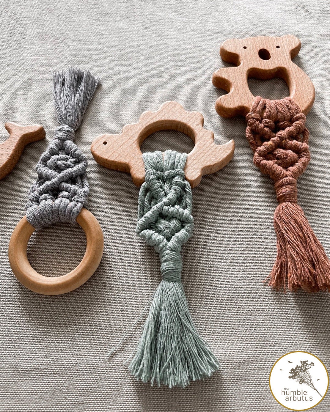 Sensory Wooden Animal Teether Toy, Boho Teething Toy, Organic Baby Toy ...