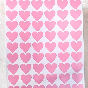 Light Pink Heart Stickers Custom Size Cute for Scrapbooks Planners ...