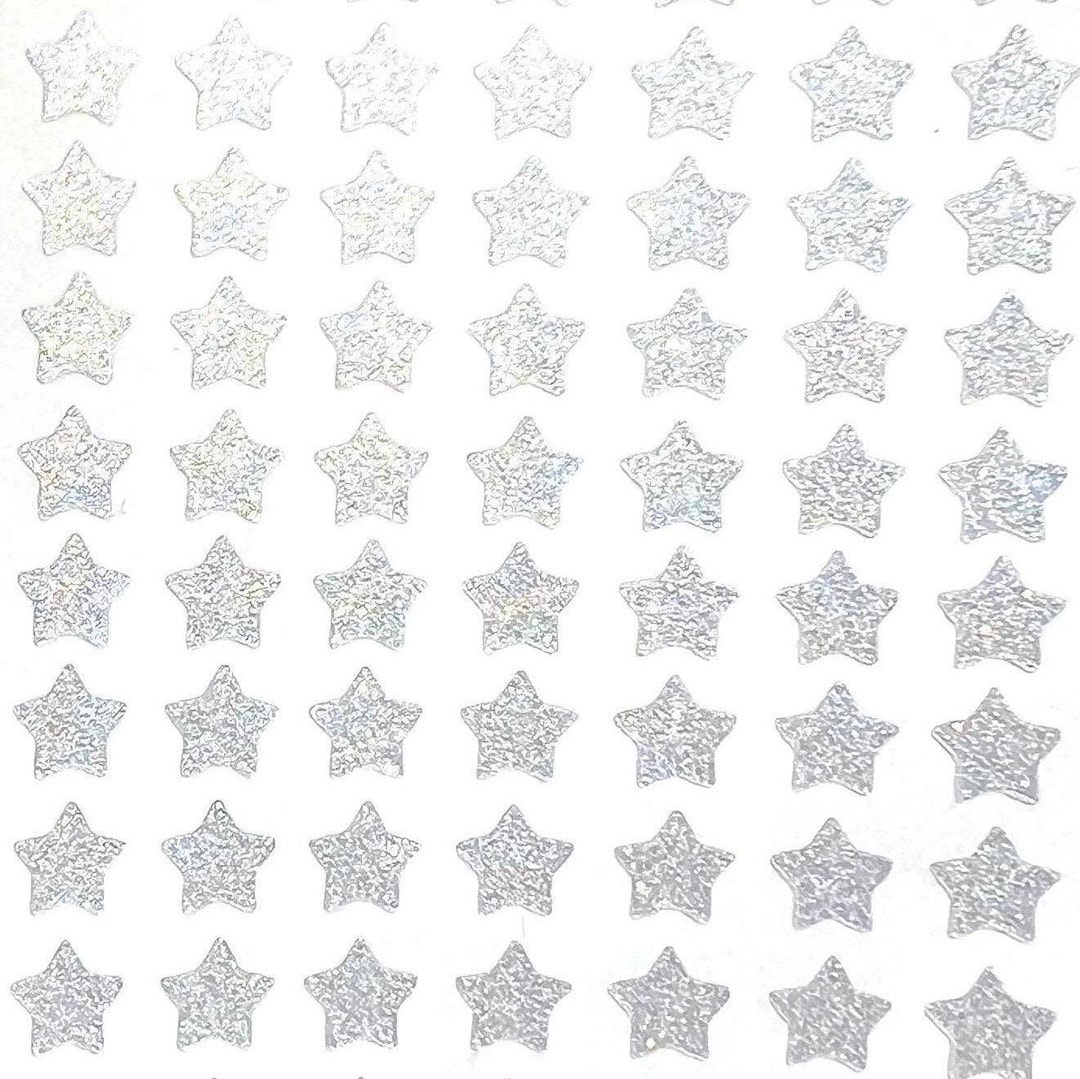 Silver Glitter Star Stickers! - 1/4" to 3 Inch - Choose a Size ...
