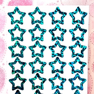 Sparkle Star Stickers Custom Size & Color Open/hollow Center ...
