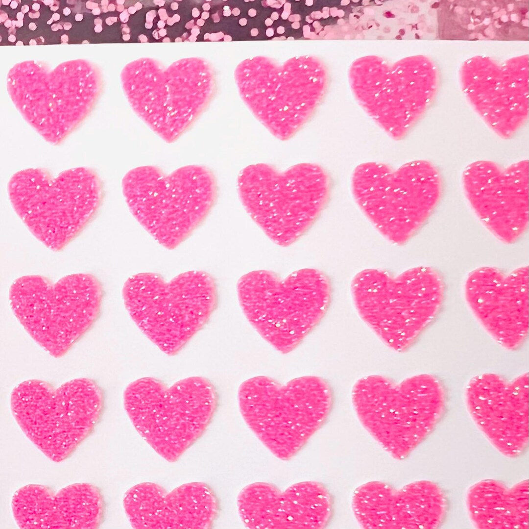 Pink Glitter Heart Stickers! - 1/4" to 3 Inch - Cute & Sparkly for ...