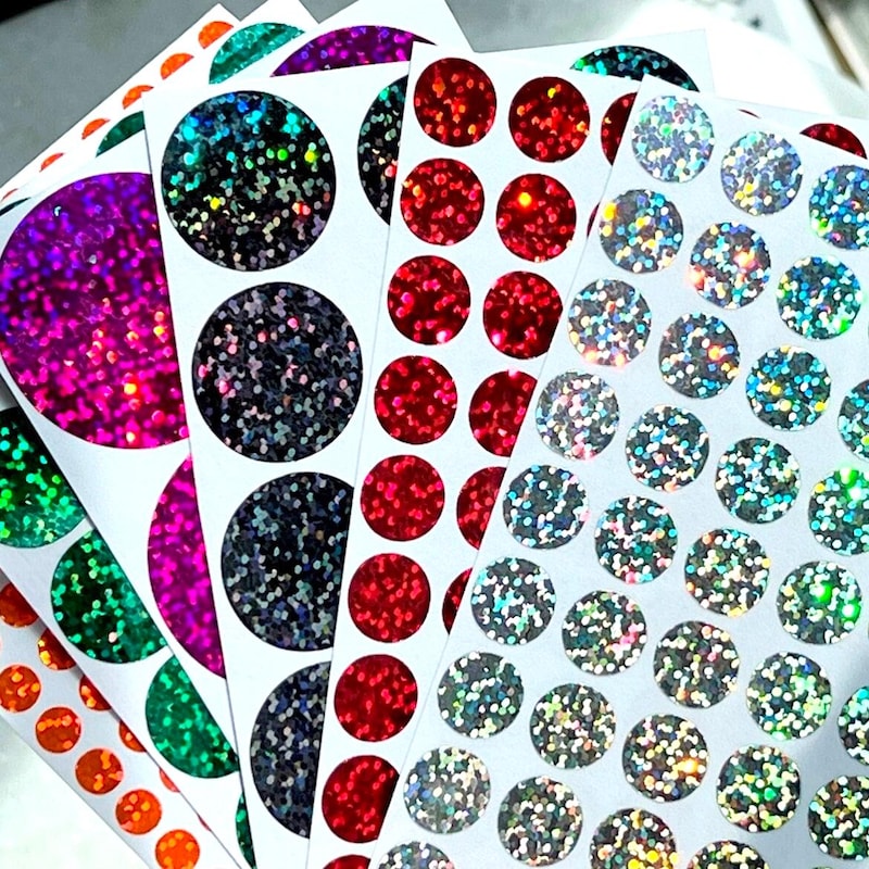 Dots Glitter Sticker - Etsy