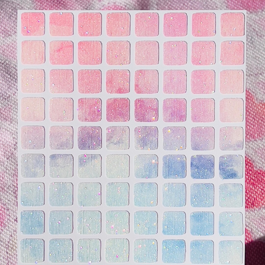 Glitter Square Stickers! - Custom Size and Color - Pastel Pink/blue ...