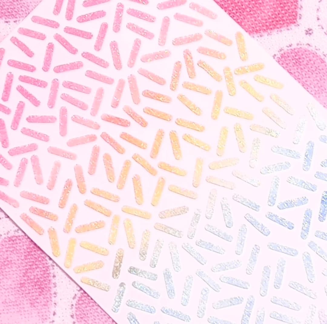 Pastel Glitter Sprinkle Stickers Custom Size Cute & Sparkly for ...