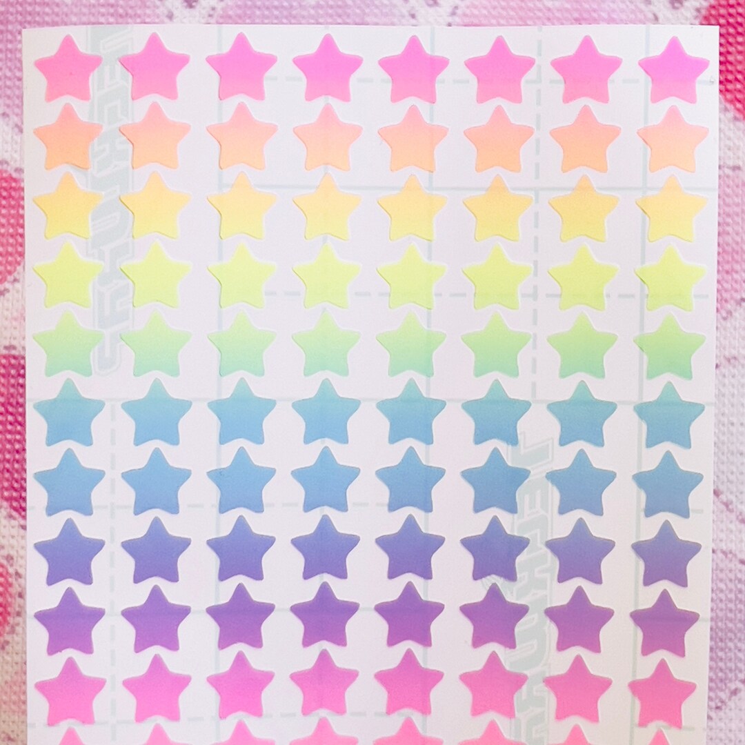 Rainbow Star Stickers Custom Size Cute Scrapbooks Planners Journals ...