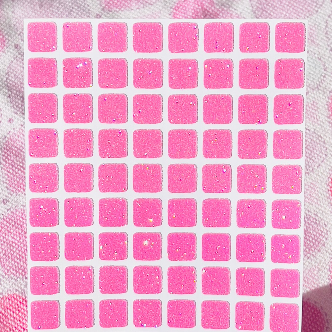 Glitter Square Stickers Custom Size & Color Multicolor Glitter Cute ...