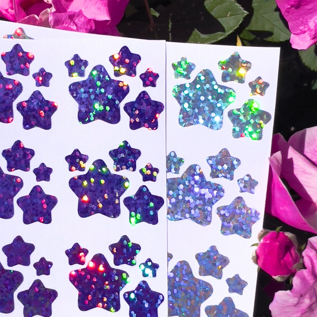 Sparkle Star Stickers Choose a Color Waterproof Holographic Cute ...