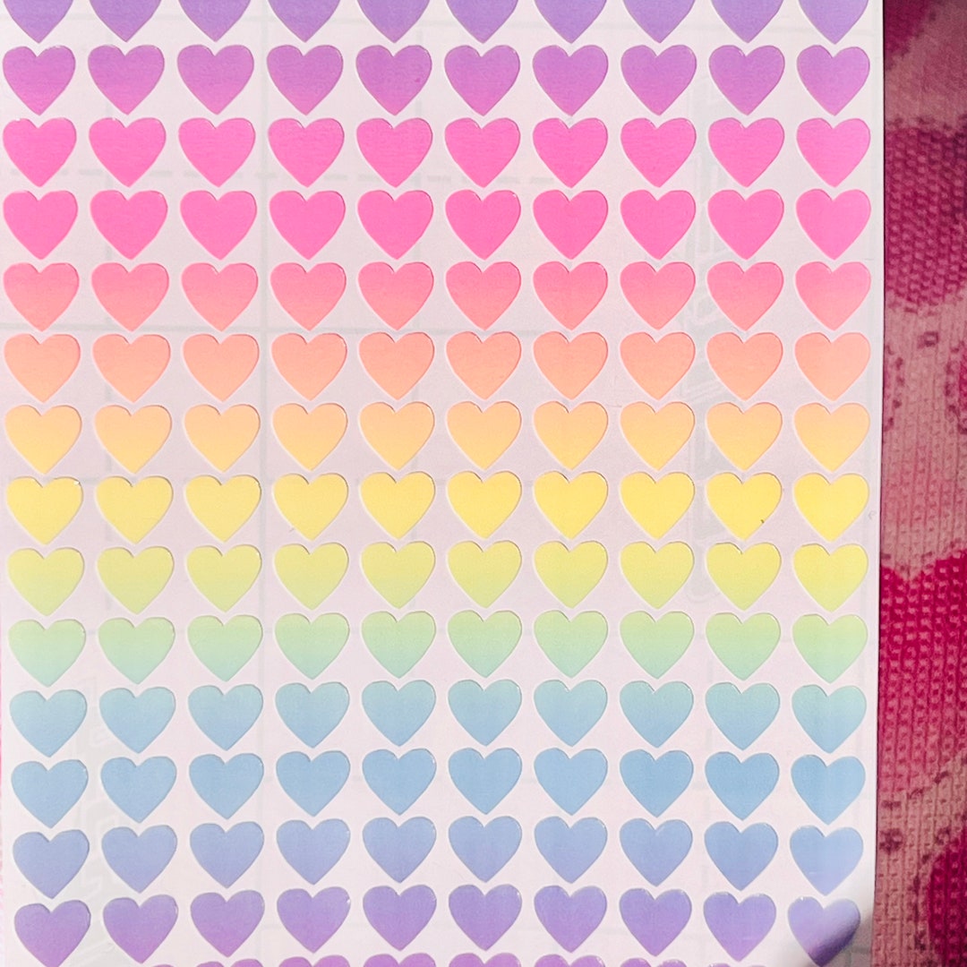 Rainbow Heart Stickers Choose a Size Rainbow Ombre/gradient Cute ...