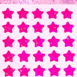 Bright Pink Holographic Sparkle Star Stickers! - 1/4" to 3 Inch - Cute ...