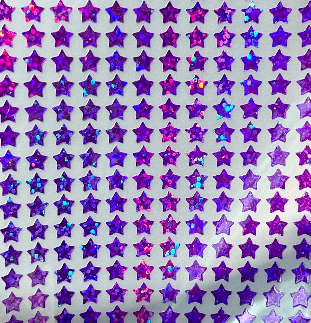 Purple Sparkle Star Stickers Tiny 0.25 Inch 264 Stickers Holographic ...