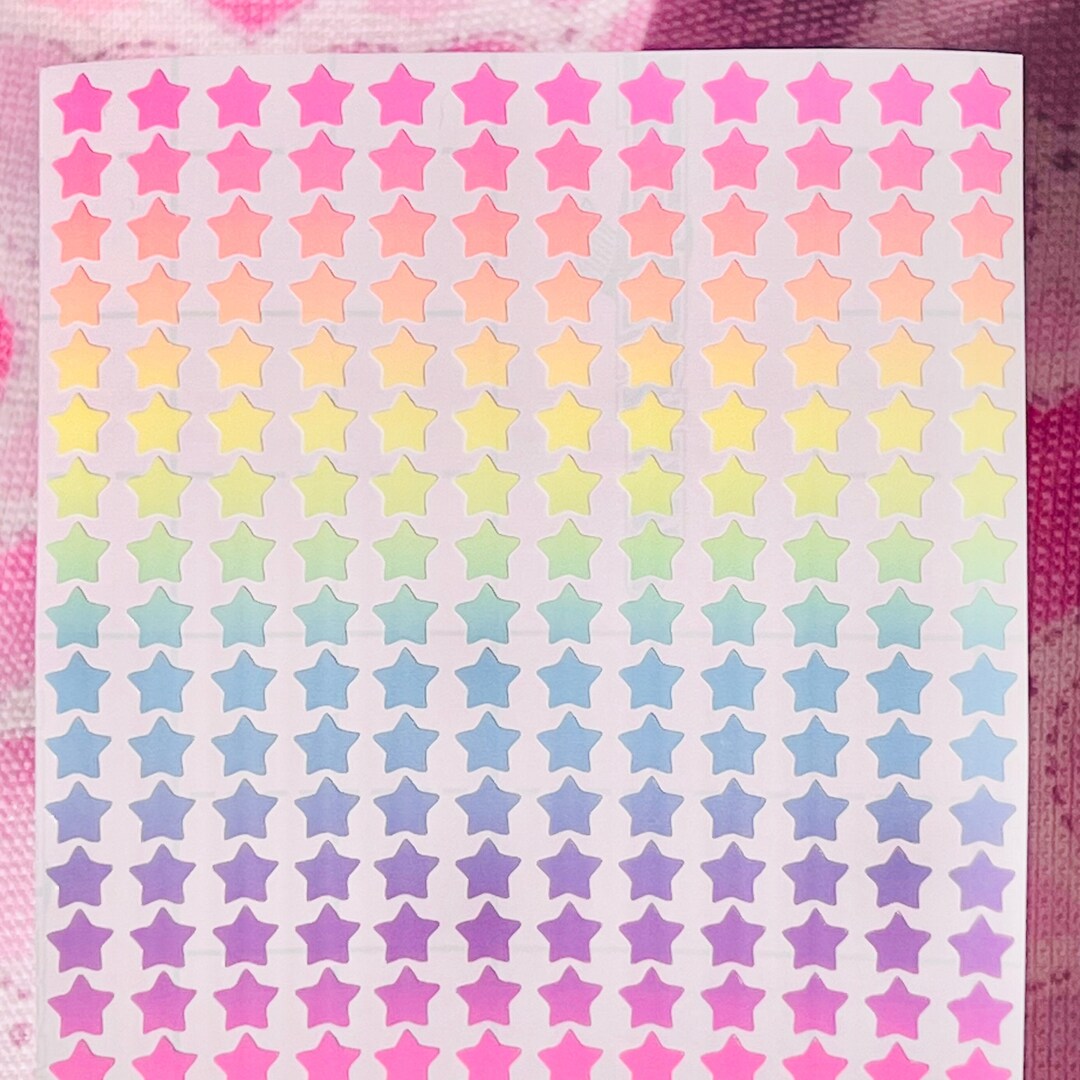 Rainbow Gradient Star Stickers! - 0.25 to 1 Inch - Cute Scrapbooks ...