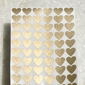 Gold Glitter Heart Stickers Custom Size Cute & Sparkly for Scrapbooks ...