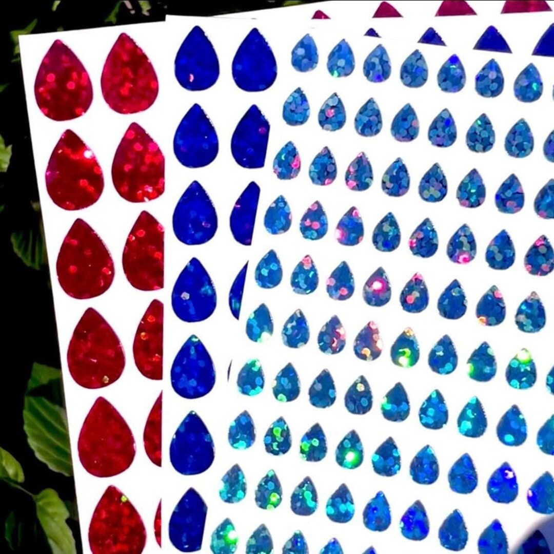 Holographic Sparkle Droplet Stickers! - 1/4" to 5 Inch - Cute for Rain ...