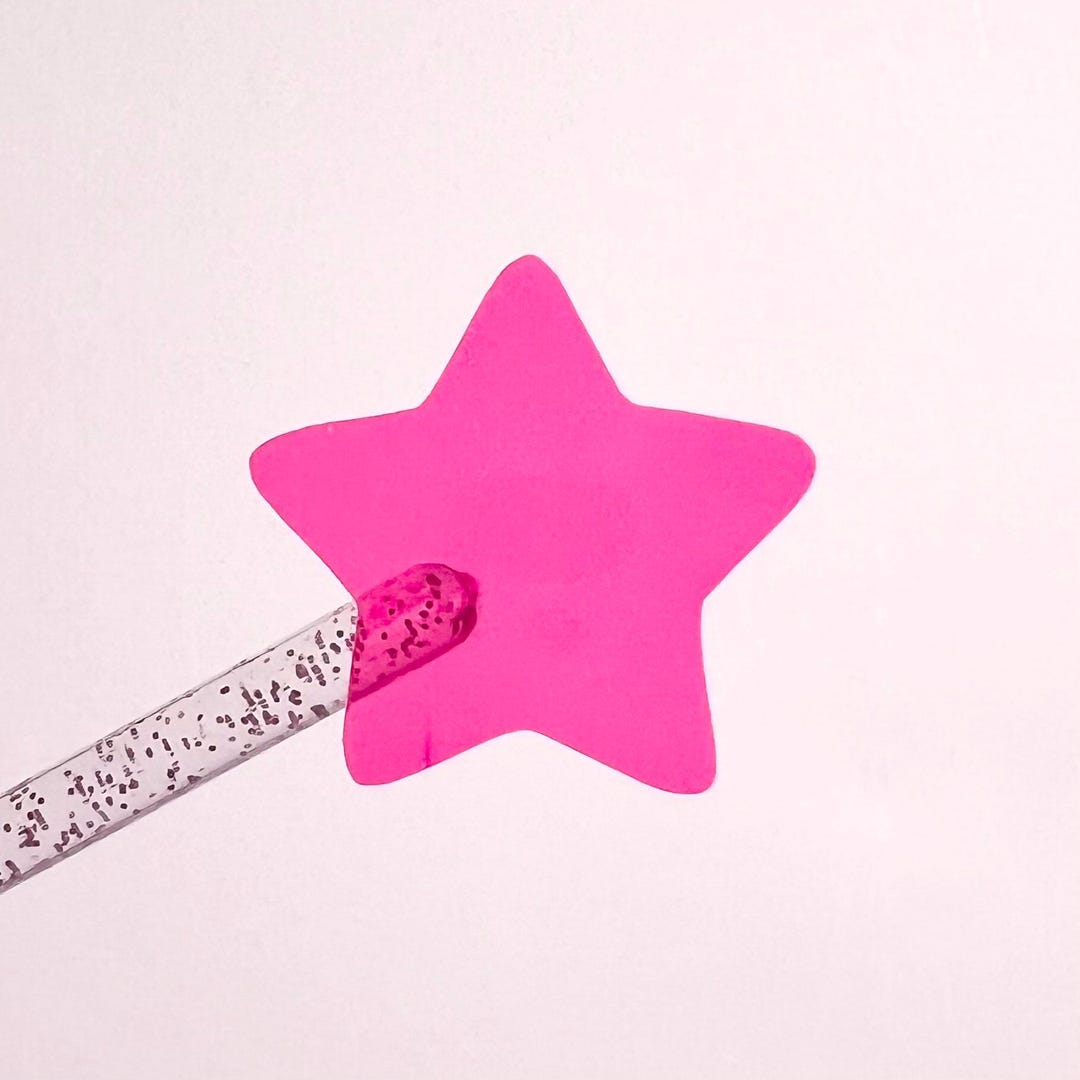 Bright Pink See-through Star Stickers Custom Size Transparent Stickers ...