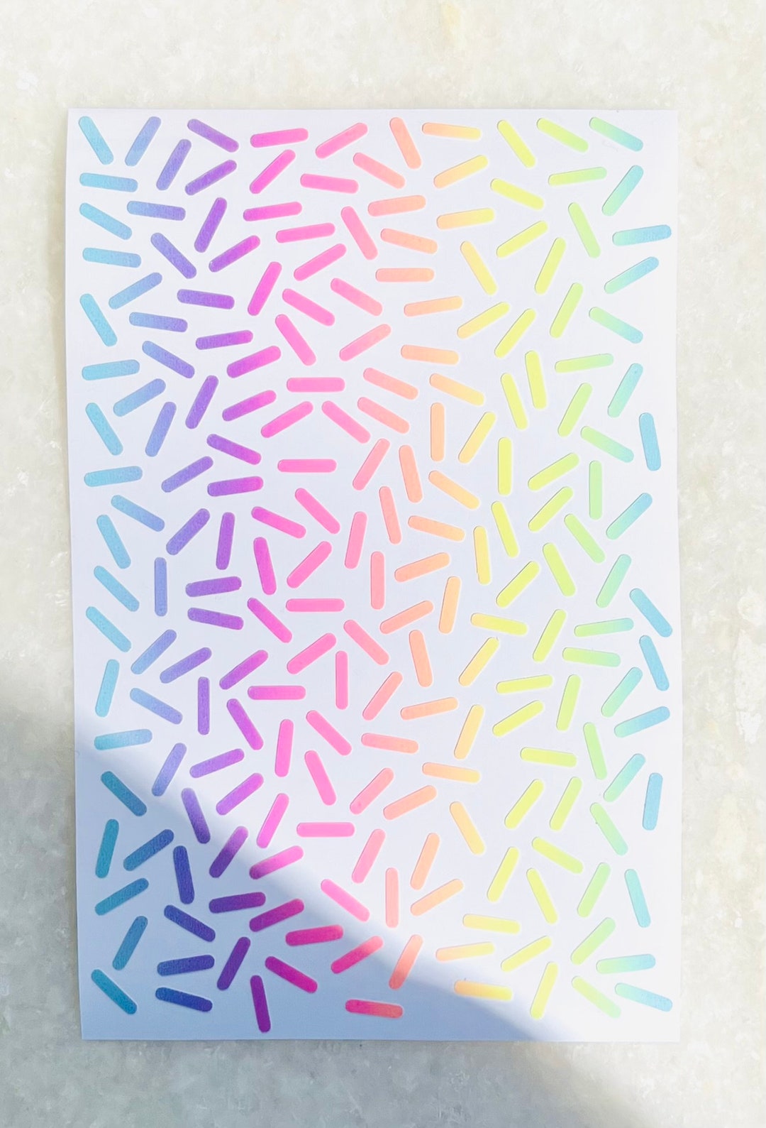 Rainbow Sprinkle Sticker Sheet! - 0.4 to 0.5 Inches - Glossy Rainbow ...