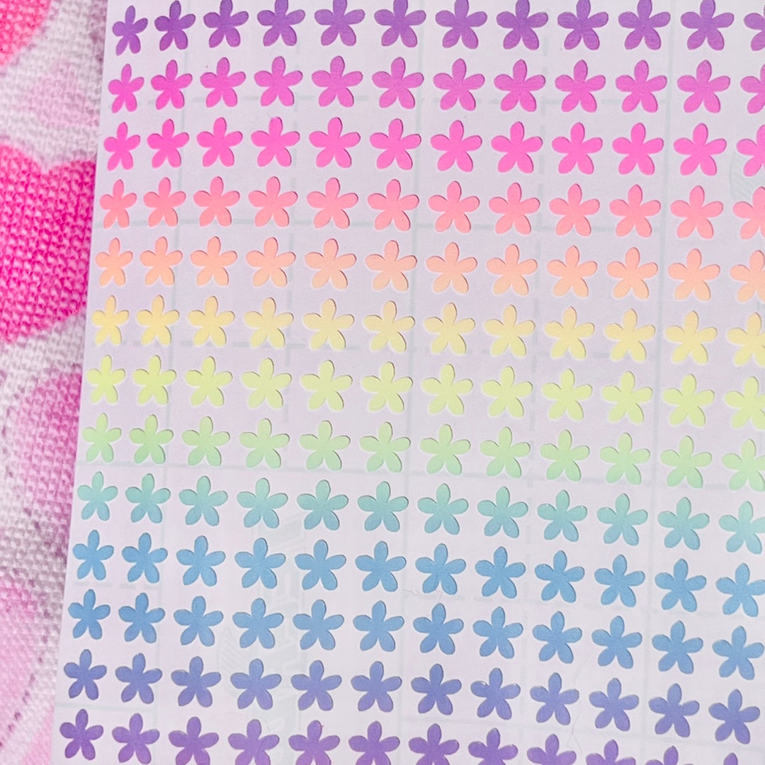 Rainbow Fairy Flower Stickers Custom Size Rainbow Ombre/gradient Cute ...