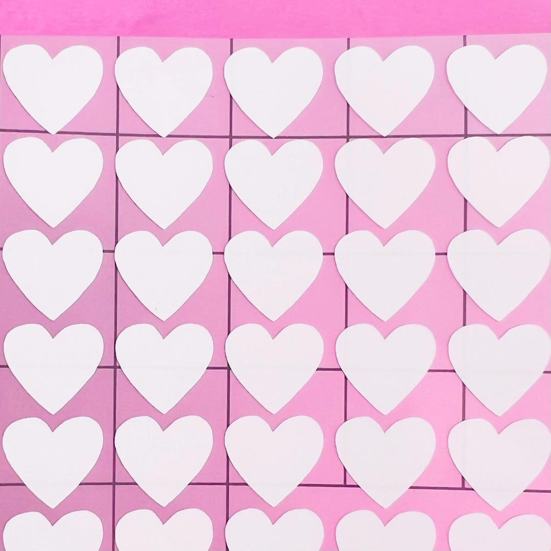 White Heart Stickers! - 0.25 to 3 Inch - Glossy Finish - Scrapbooks ...