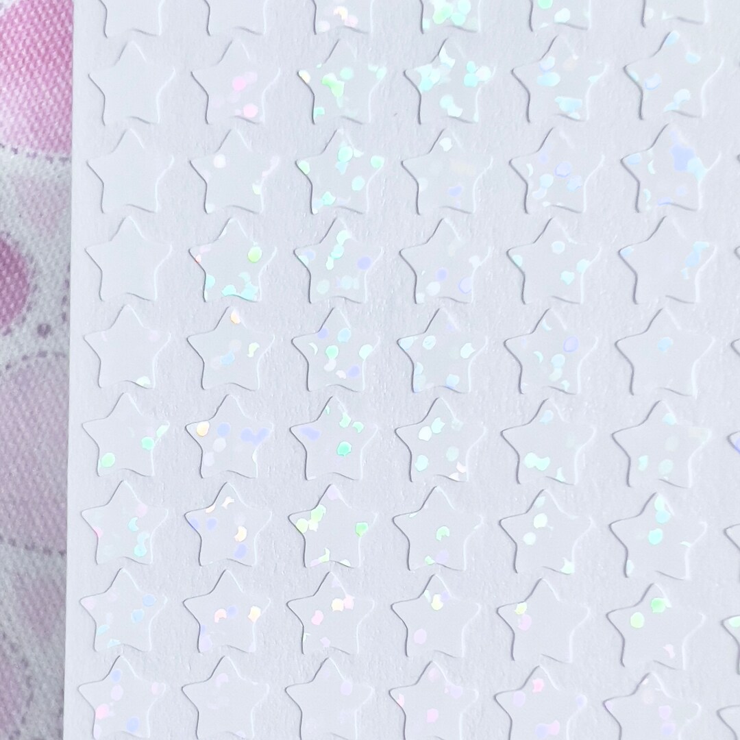 White Star Stickers! - 1/4" to 3 Inch - Very Subtle/faint Holographic ...