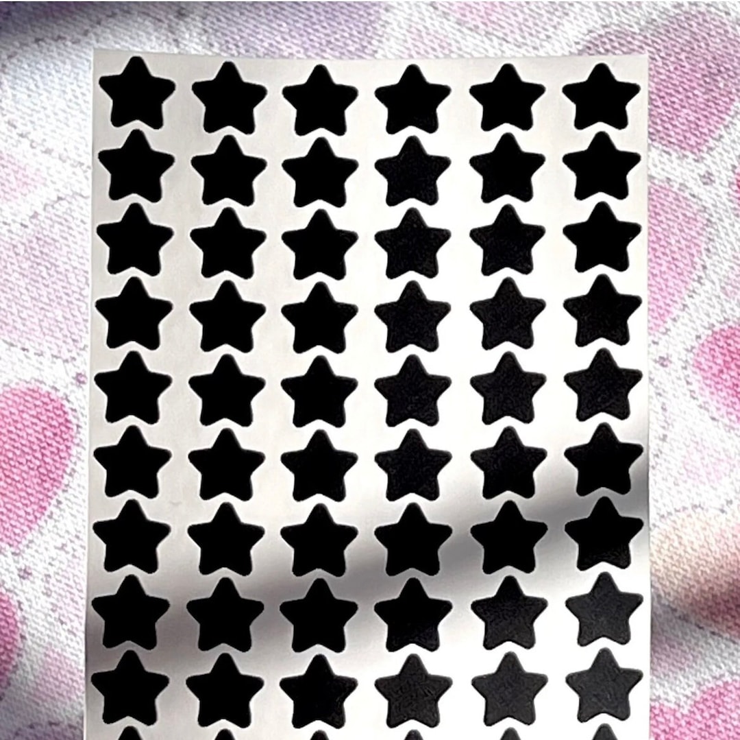Matte Black Star Stickers Custom Size Cute Scrapbooks Planners Cards ...