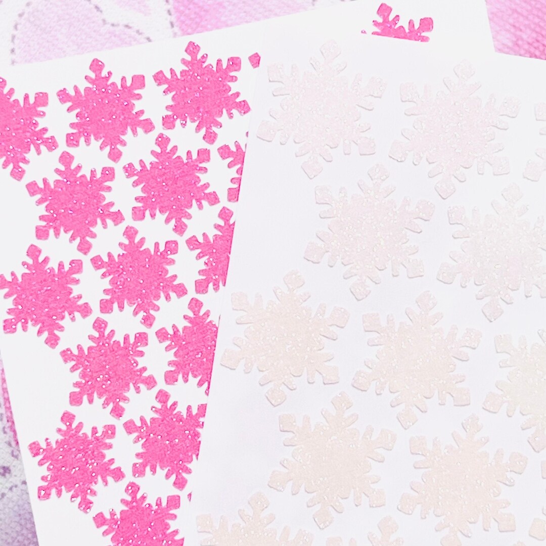 Glitter Snowflake Stickers Custom Size and Color Cute Winter/christmas ...