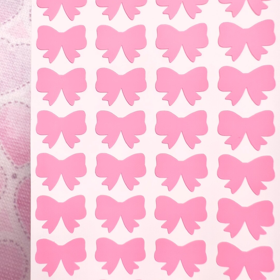 Light Pink Bow Stickers! - Choose a Size - Matte or Glossy - Cute for ...