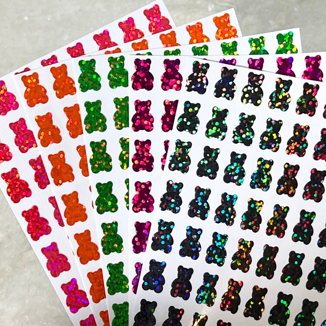 Holographic Sparkle Gummy Bear Stickers! - 0.4 to 5 Inch - Cute ...