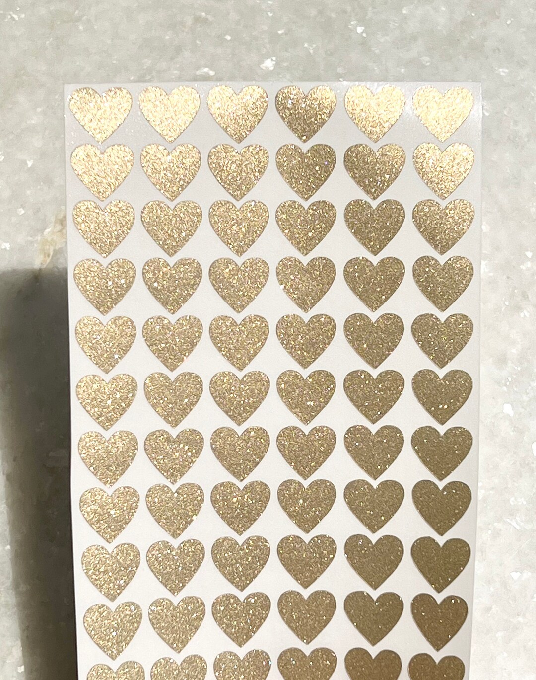 Gold Glitter Heart Stickers Custom Size Cute & Sparkly for Scrapbooks ...