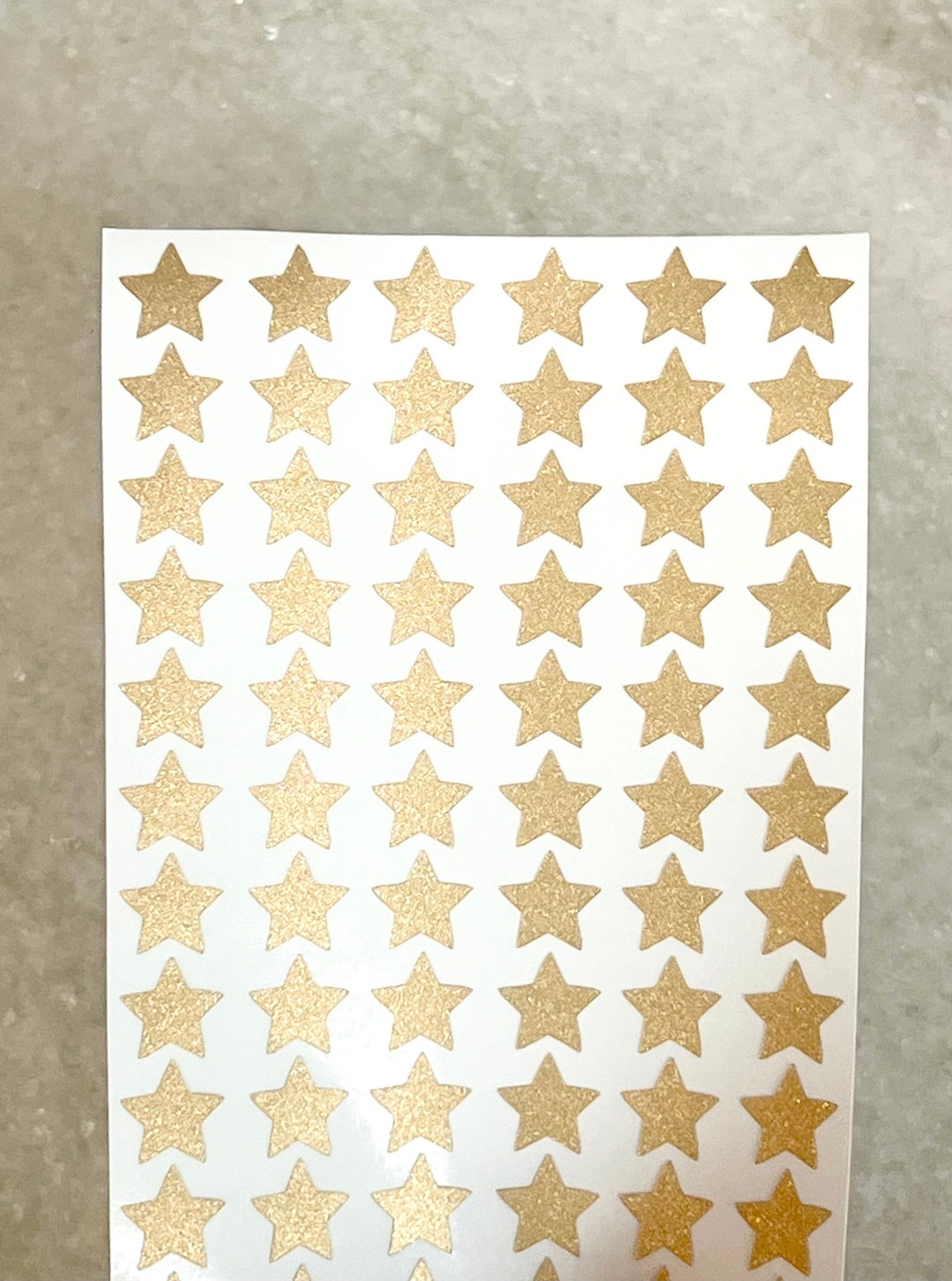 Gold Glitter Star Stickers Custom Size Sparkly Stickers for Cute Crafts ...