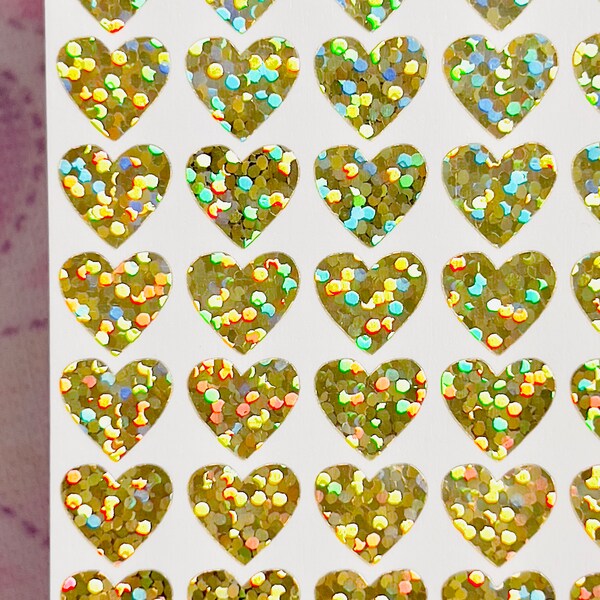Gold Heart Stickers - Etsy