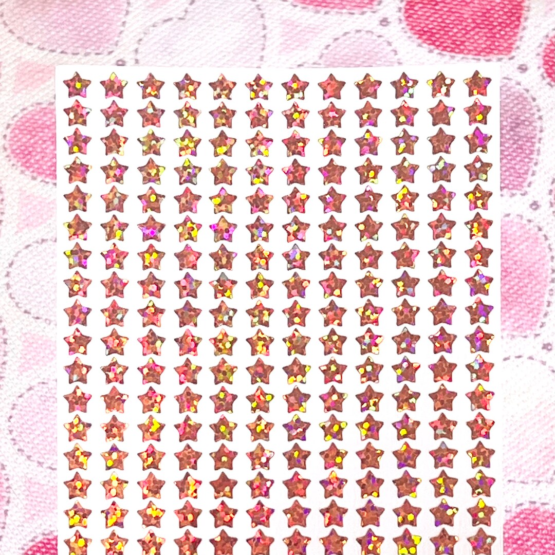 Copper Sparkle Star Stickers Custom Size Waterproof Holographic Sparkle ...