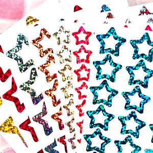 Sparkle Star Stickers Custom Size & Color Open/hollow Center ...