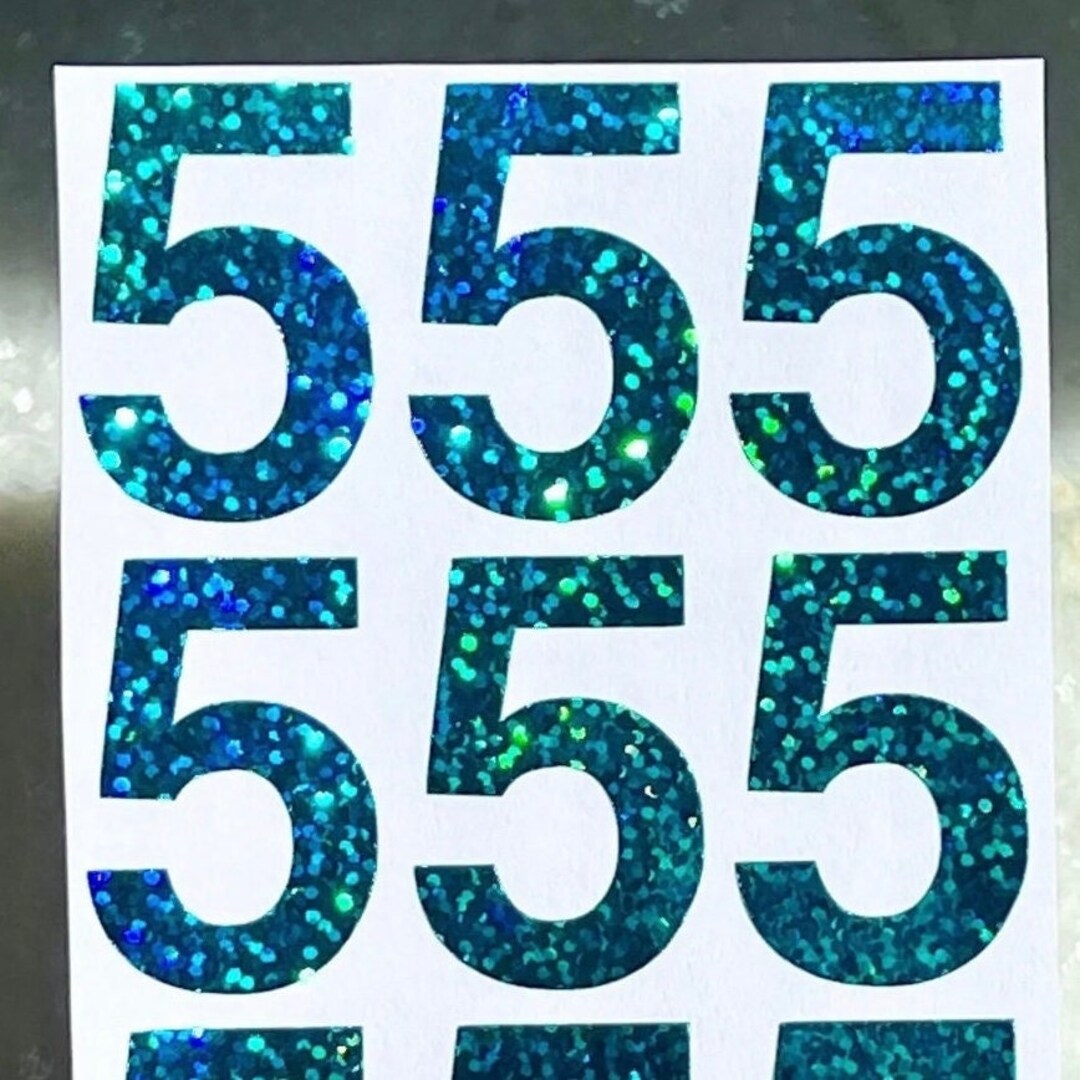 Any Single Number Stickers! - 0.5 to 5 Inch - Holographic Sparkle ...