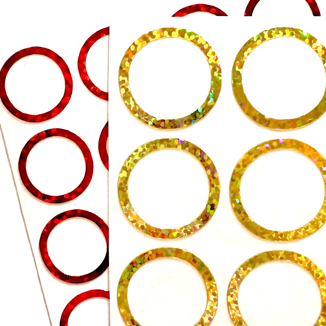 Circle/ring Stickers! | Any Size & Color | Hollow/open Middle | Glitter ...