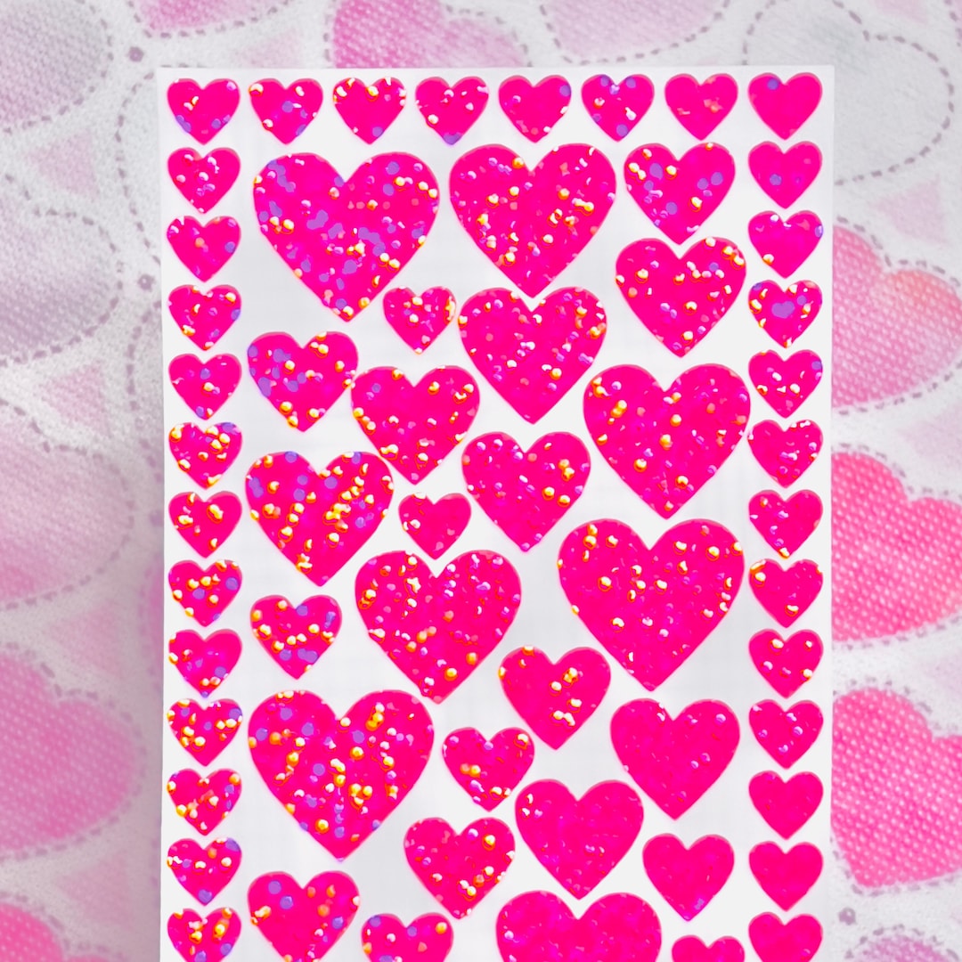 Heart Sticker Sheet! | 0.4 to 1 Inch | Glitter, Holographic, Sparkle ...