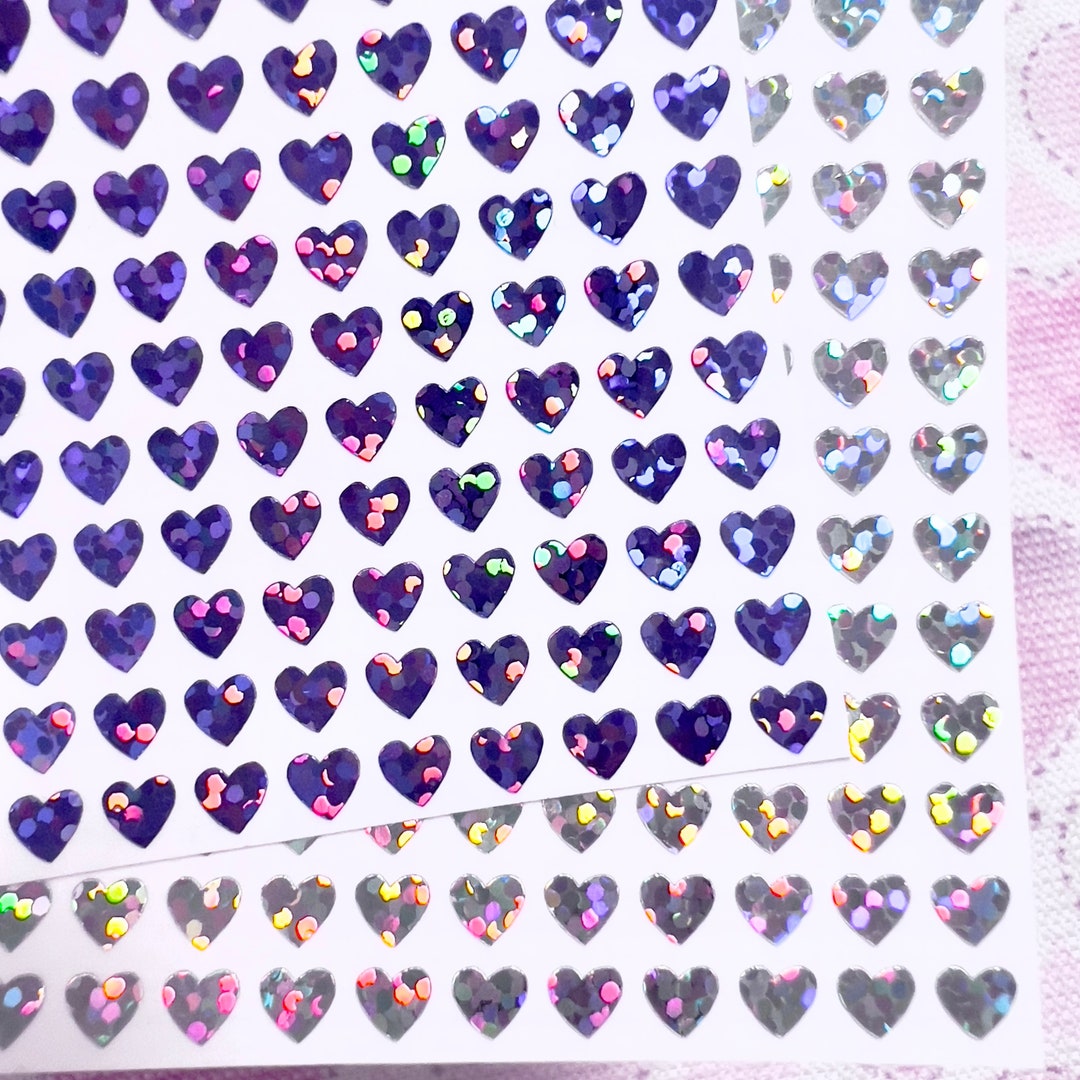 0.2 Inch Heart Stickers! - Very Tiny 5 Mm - 200 Micro Sticker Sheet ...