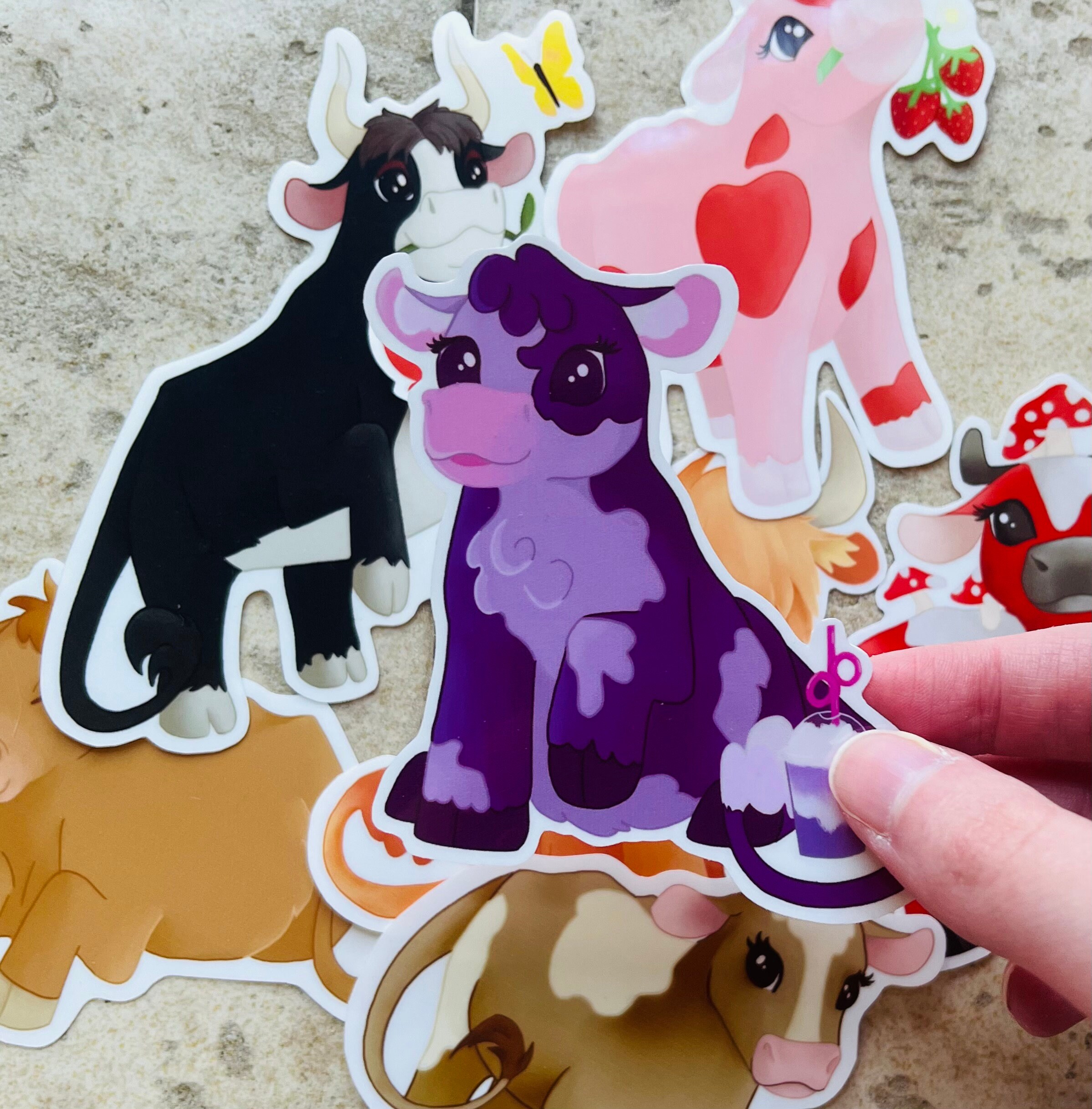 Glossy Vinyl Cow Sticker Pack - Etsy