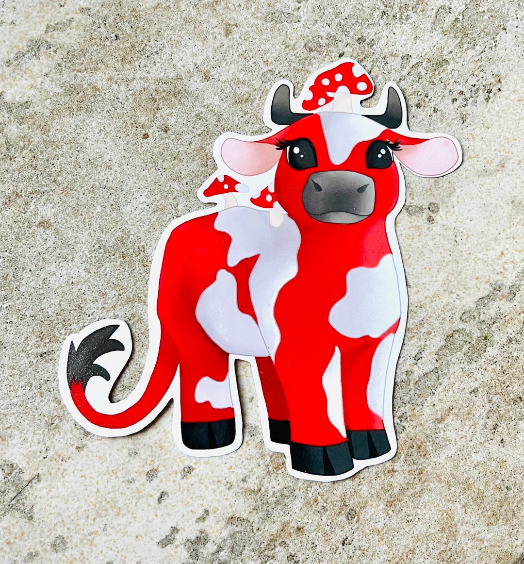 Mooshroom Minecraft Cow Vinyl Sticker - Etsy