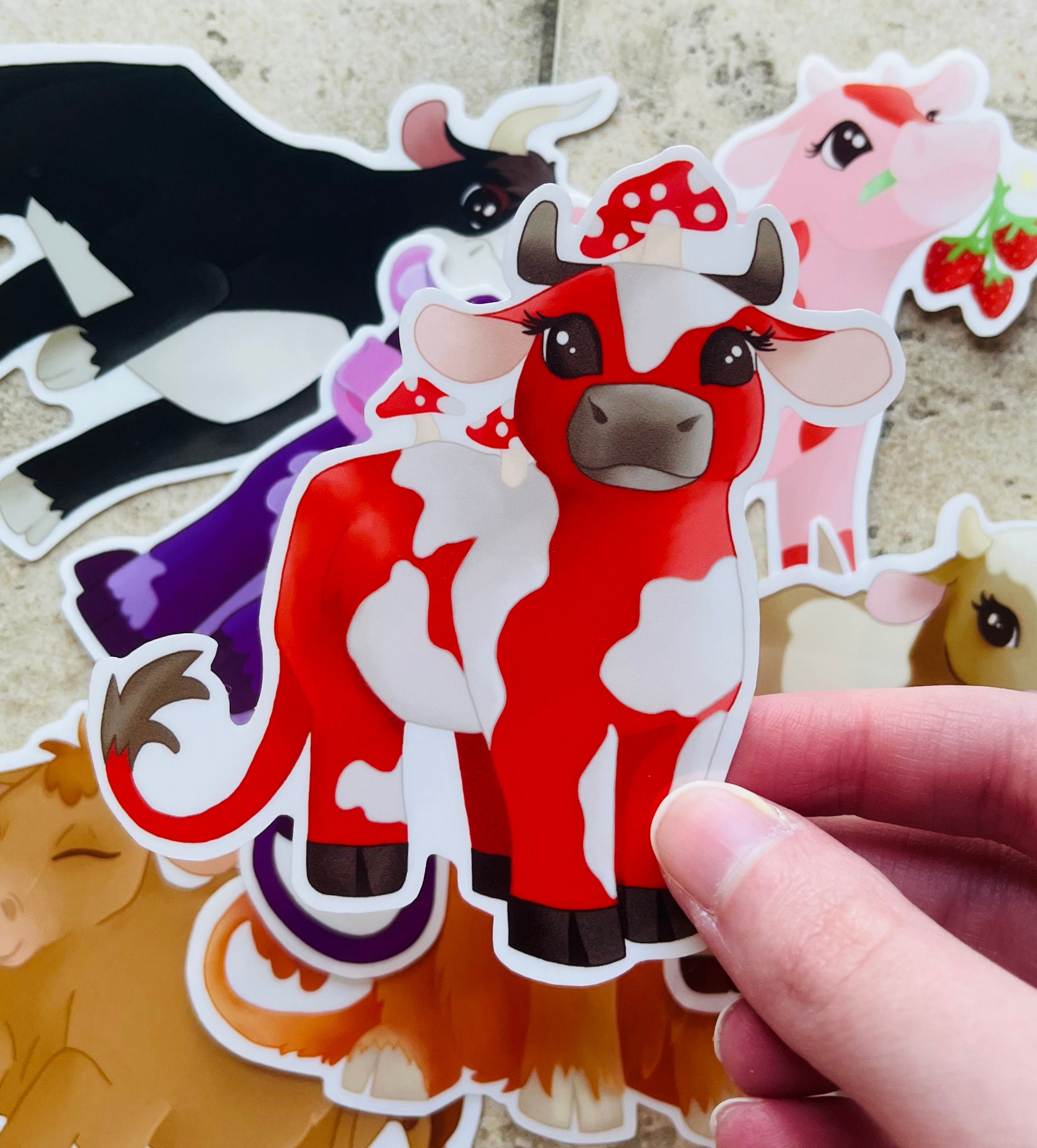 Glossy Vinyl Cow Sticker Pack - Etsy