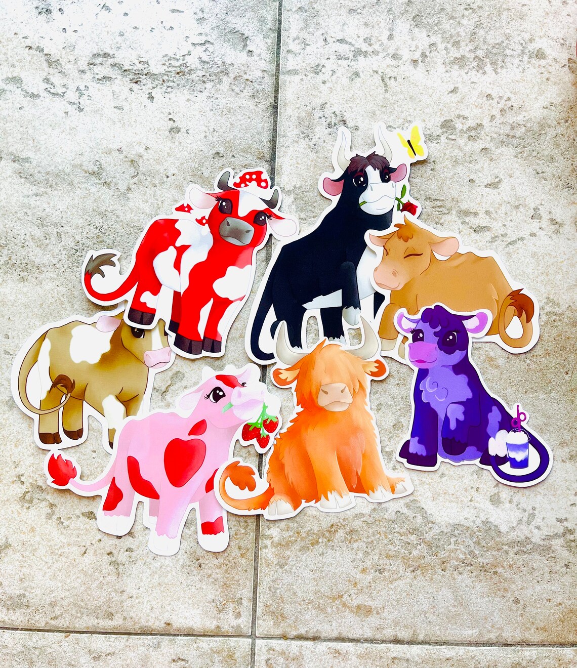 Glossy Vinyl Cow Sticker Pack - Etsy