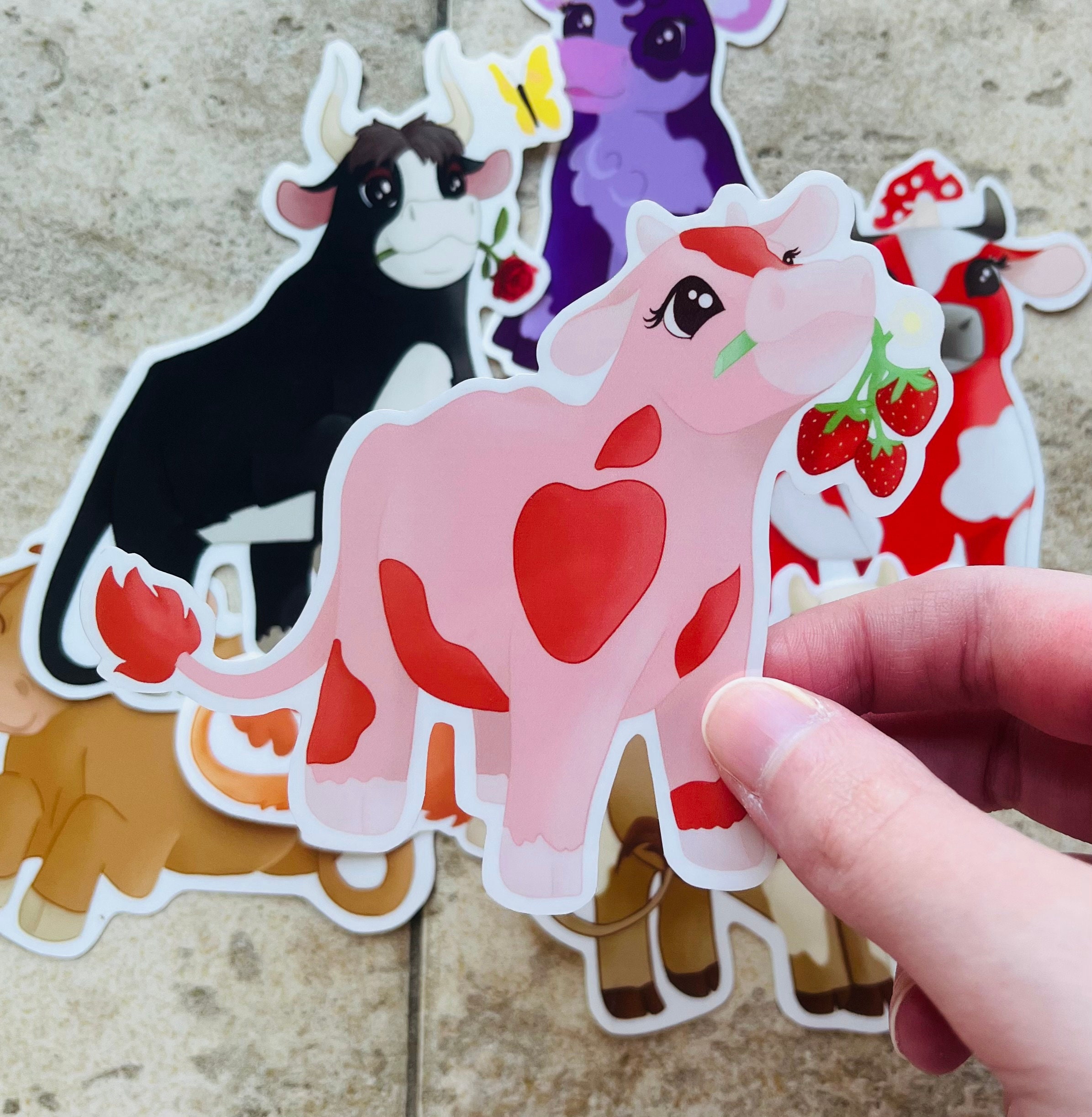 Glossy Vinyl Cow Sticker Pack - Etsy