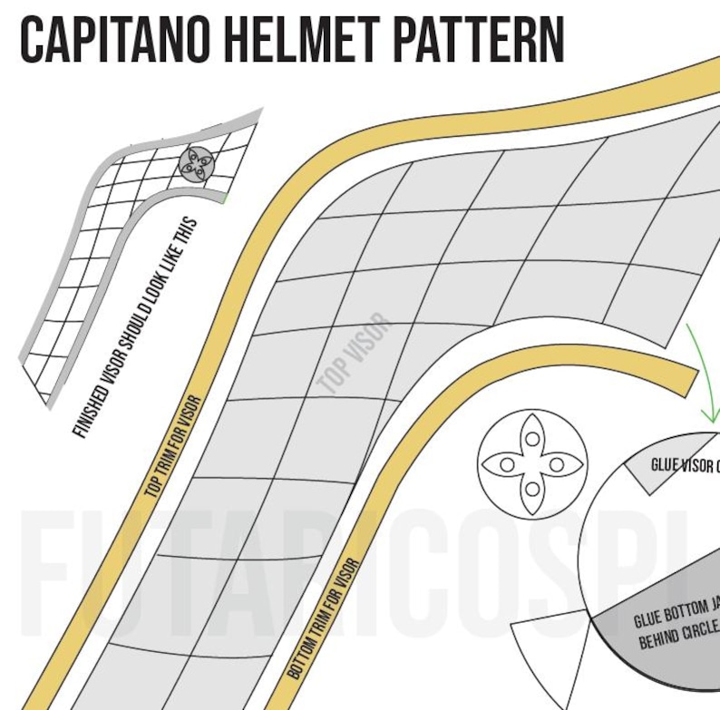 Capitano Cosplay Helmet - Foam Patterns (genshin Impact) - Etsy