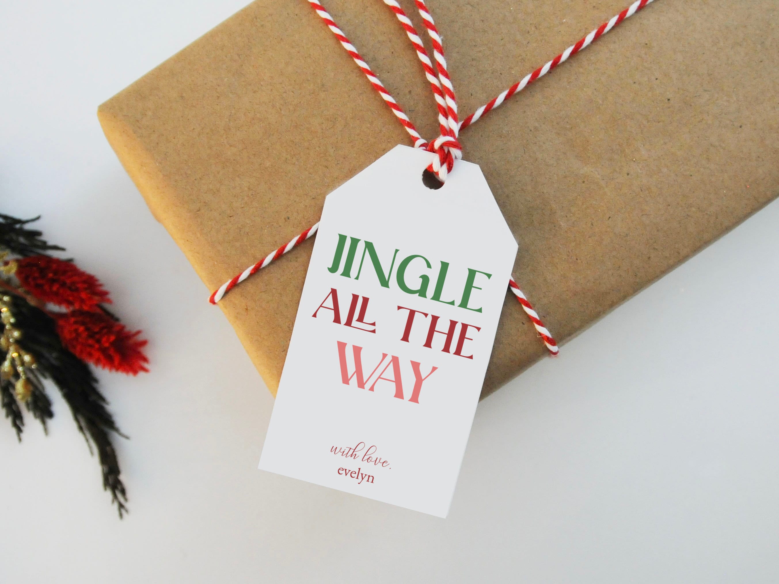 DIY Holiday Gift Tag, Printable Festive Christmas Gift Tags, Holiday ...