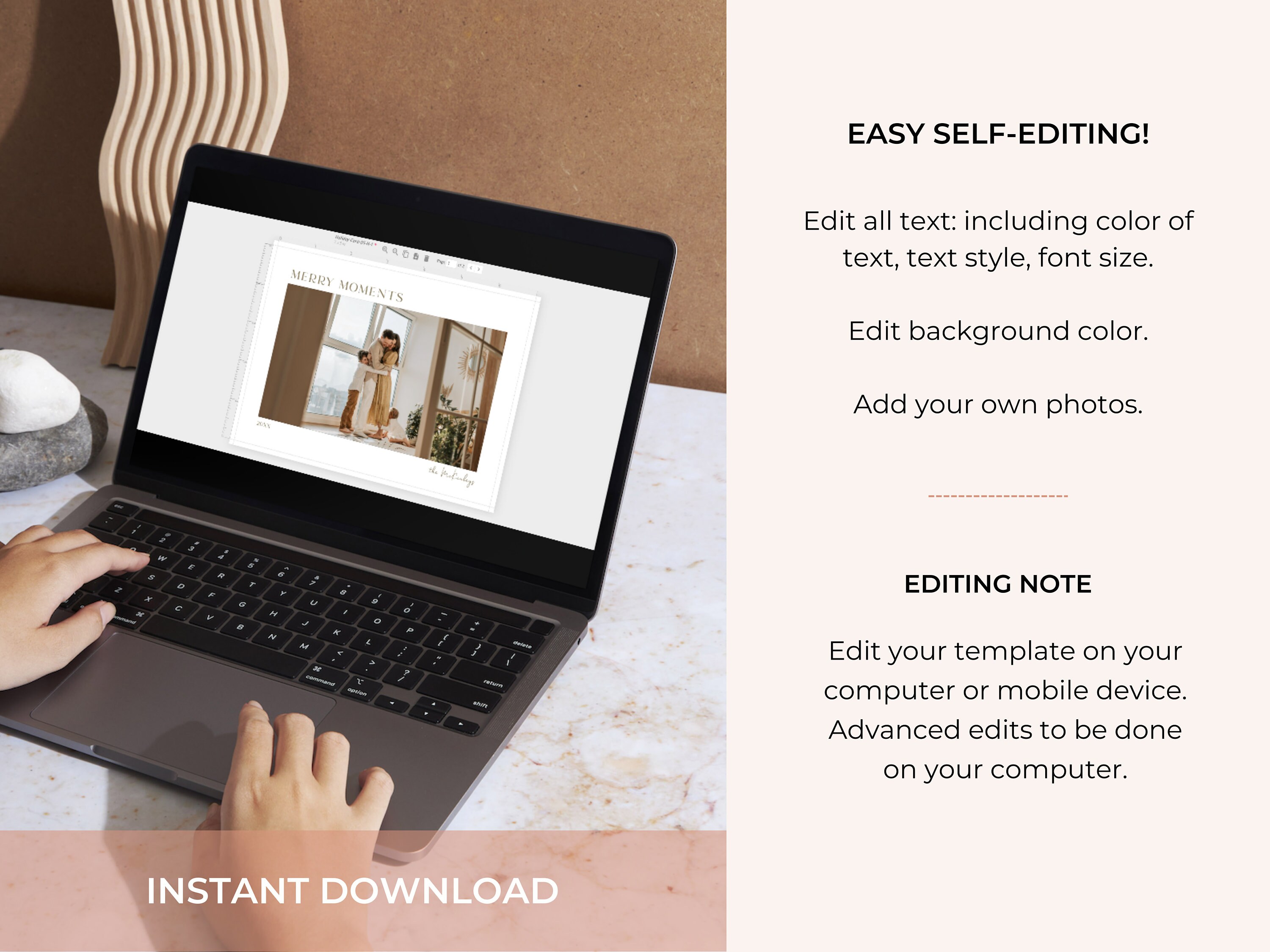 Editable 5x7 Christmas Card Printable Personalized Holiday - Etsy