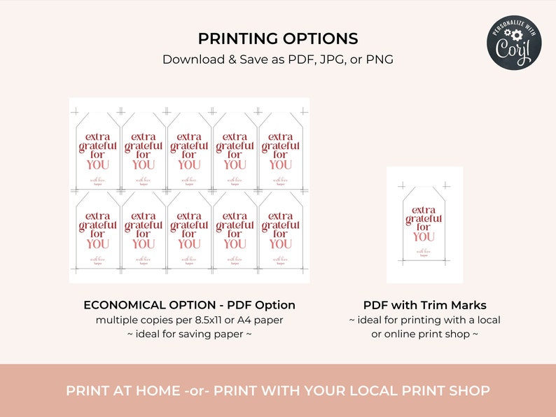 Editable Appreciation Gift Tag, Printable Thank You (digital Download ...