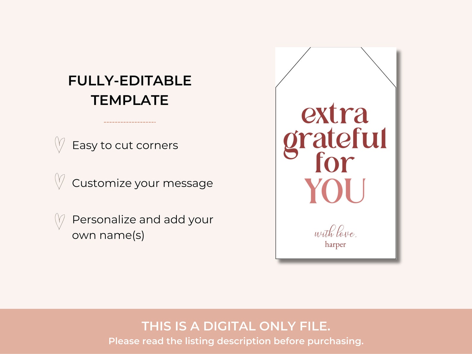 Editable Appreciation Gift Tag, Printable Thank You (digital Download ...