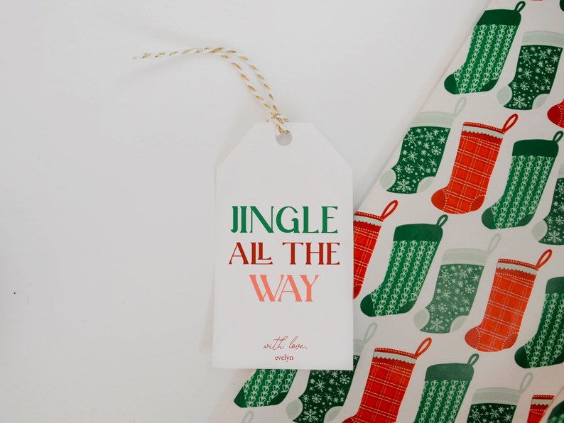 DIY Holiday Gift Tag, Printable Festive Christmas Gift Tags, Holiday ...